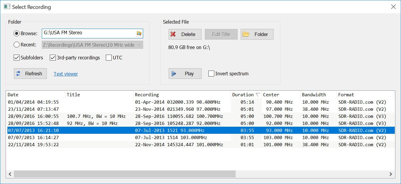 Data Recording & Playback Scheduler | SDR-Radio.com